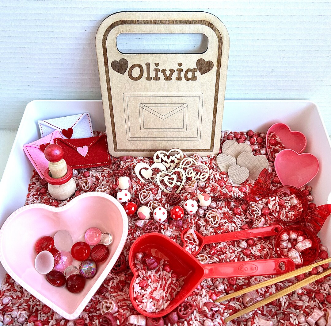 Valentines Day Sensory Bin, Montessori Loose Parts Open Ended Play ...