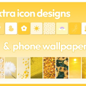 Yellow Aesthetic App Icons, Phone Widget, Wallpaper (digital Download ...