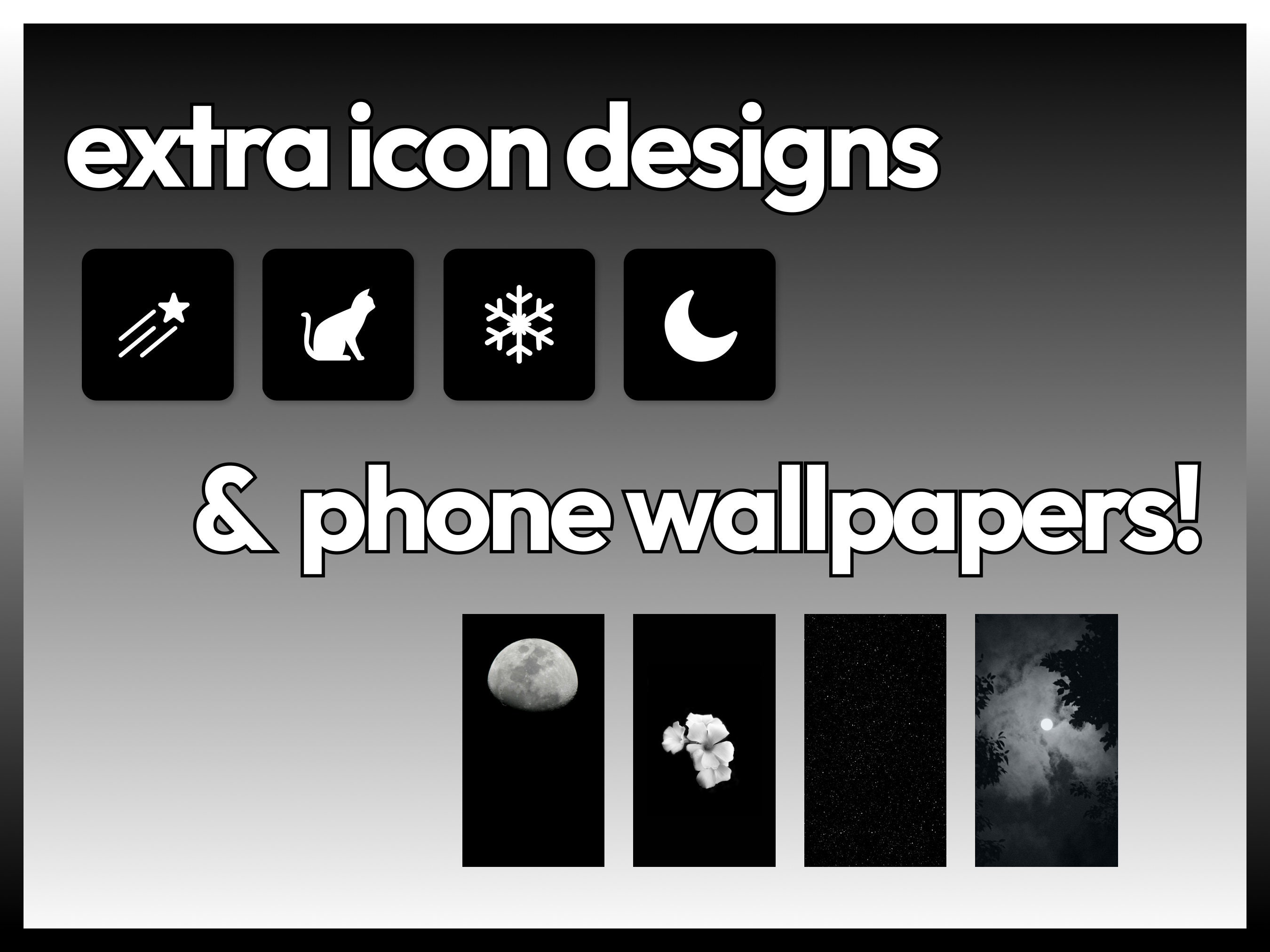 400 Black Minimalistic App Icons, Black Clean Aesthetic IOS Icon Set ...