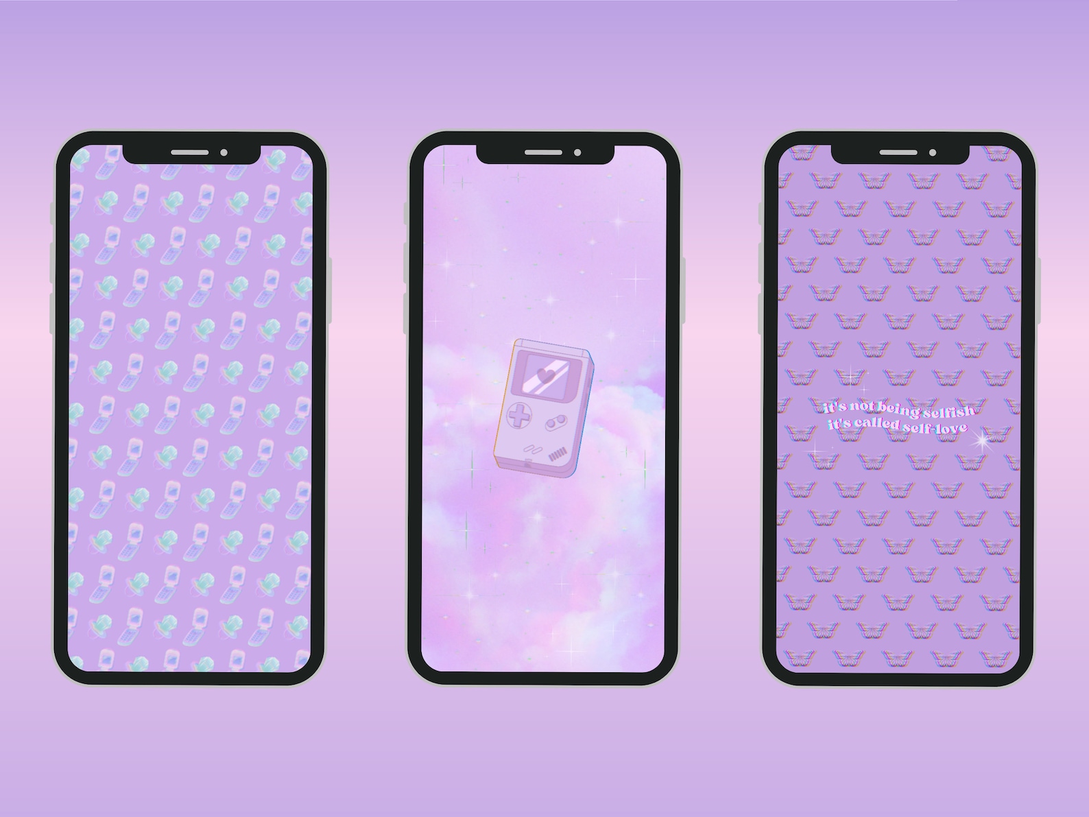 Y2K Purple Aesthetic Phone Wallpaper Pack, Cute Retro Aesthetic IOS ...