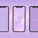 Y2K Purple Aesthetic Phone Wallpaper Pack, Cute Retro Aesthetic IOS ...