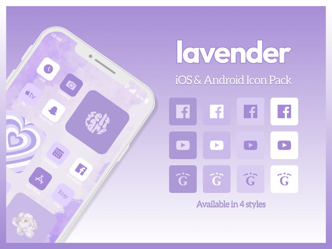 2000+ Pastel Purple Ios App Icons, Lavender Aesthetic Android Phone ...