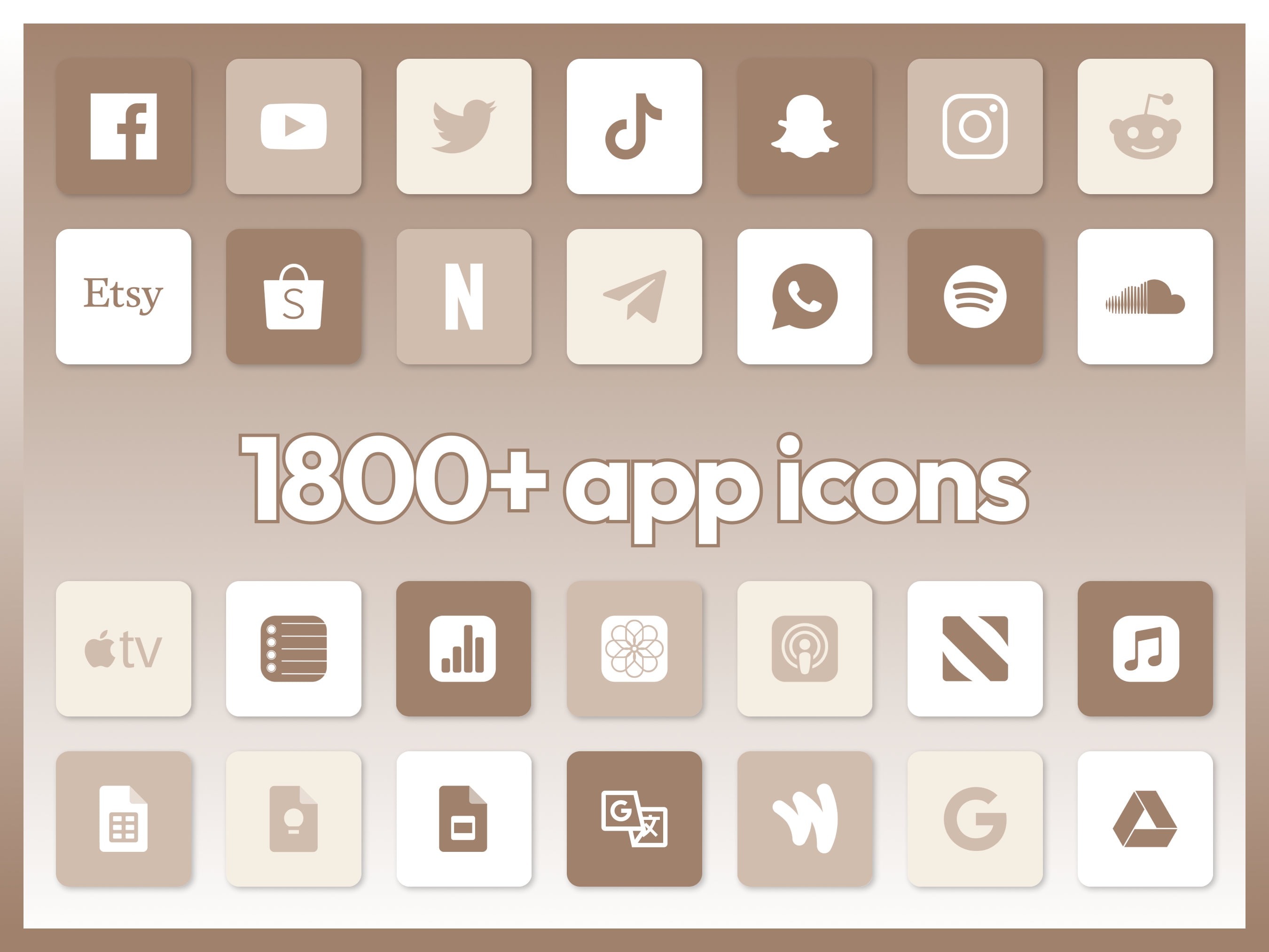 1800+ Neutral Tones Ios App Icons, Beige Aesthetic Android Phone Icons ...