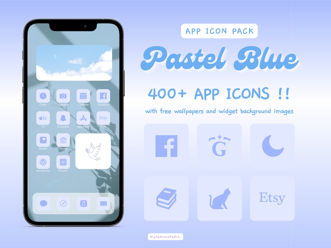Pastel Blue App Icons: 400+ Ios Android Icons, Wallpapers (digital ...