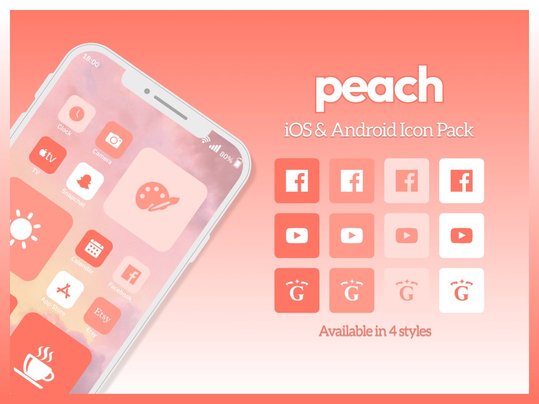 2000+ Peach Ios App Icons, Peachy Fall Aesthetic Android Phone Icons ...