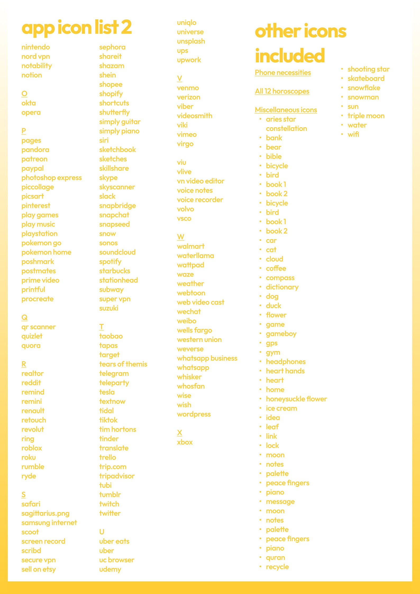 2000+ Yellow Aesthetic Ios App Icons, Pastel Yellow Android Phone Icons ...