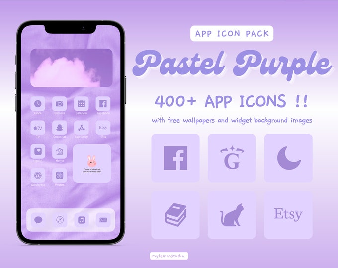 100 Neon Purple App Icons - 7 Widgets - 2 Wallpapers Bundle - Etsy Canada