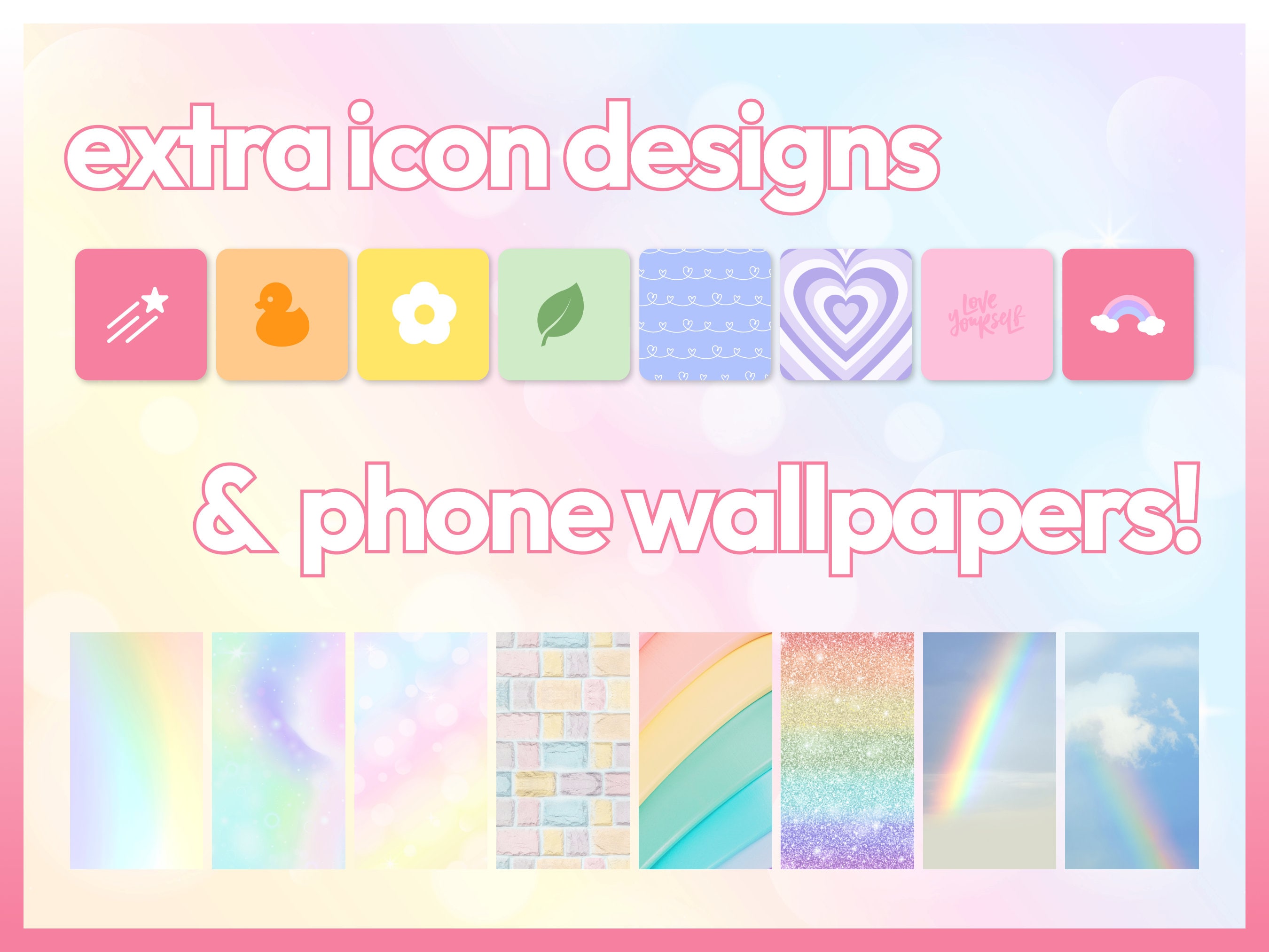 6700+ Rainbow Pastel Colours App Icons, Cute Minimalistic Aesthetic IOS ...