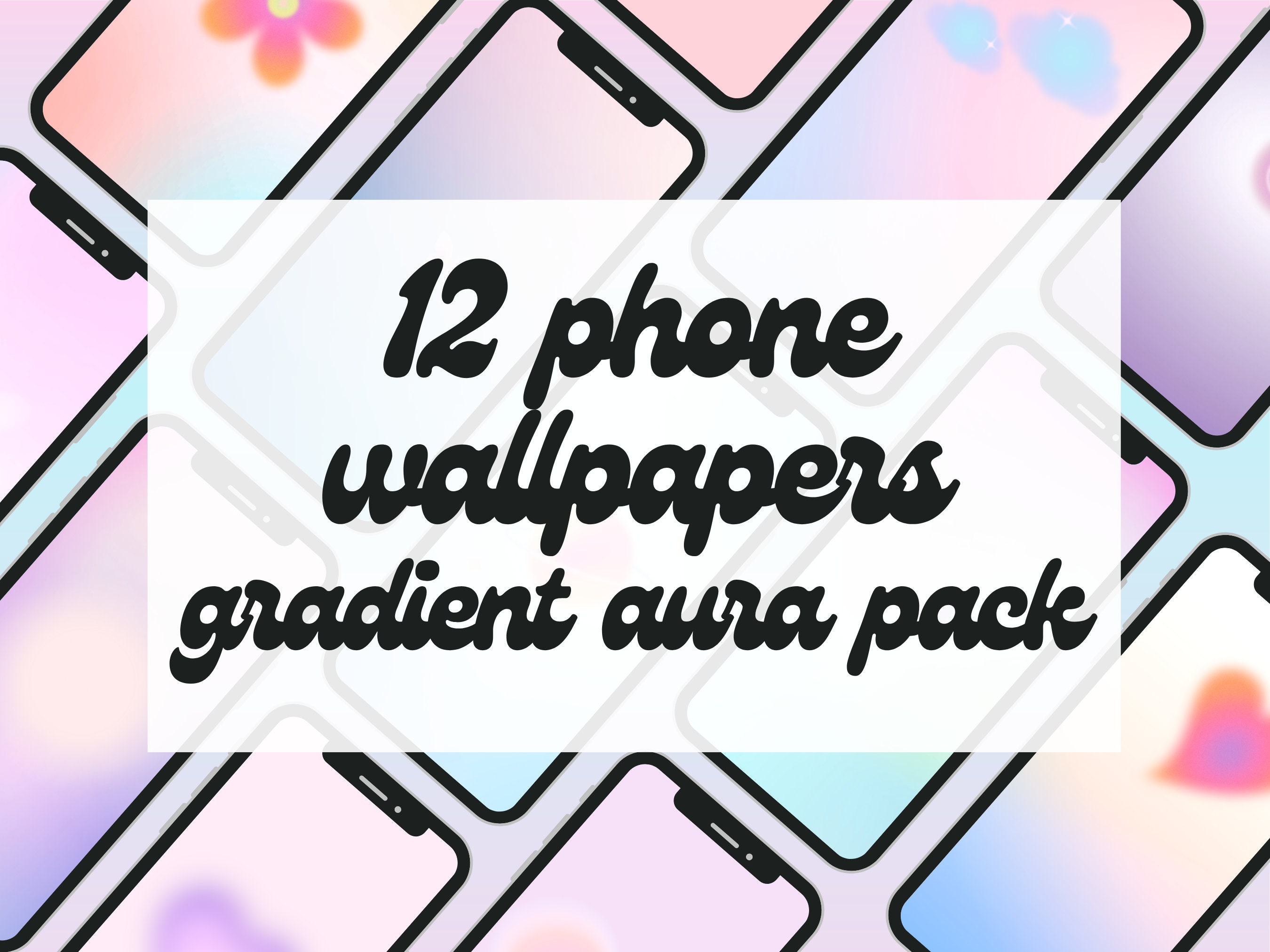 Cute Aura Gradient Phone Wallpaper Pack, Pastel Colours IOS Wallpaper ...