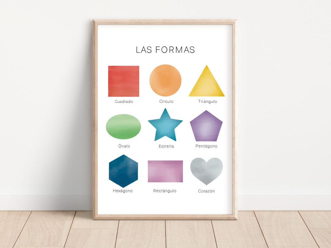 Las Formas, Spanish Educational Shapes, Printable Wall Art, Montessori ...