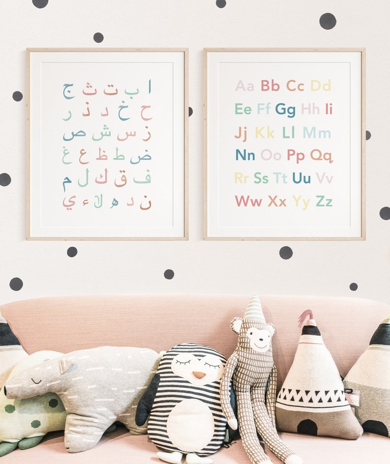 Arabic Alphabet Poster, English Alphabet, Printable Educational Wall ...
