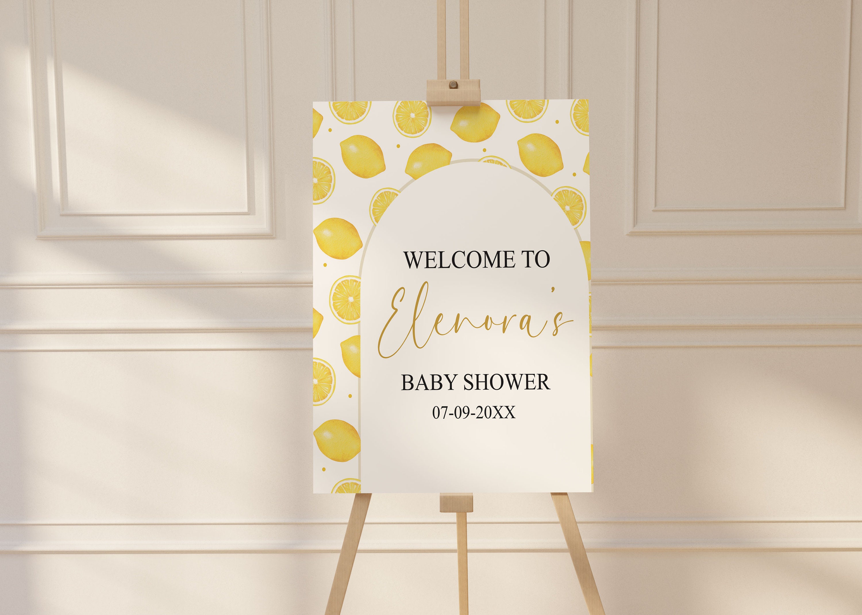 Editable Lemons Baby Shower Welcome Sign, Yellow Lemonade Poster ...