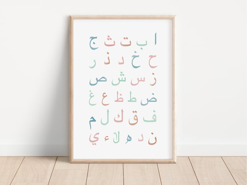 Arabic Alphabet Poster Printable Educational Wall Art for - Etsy