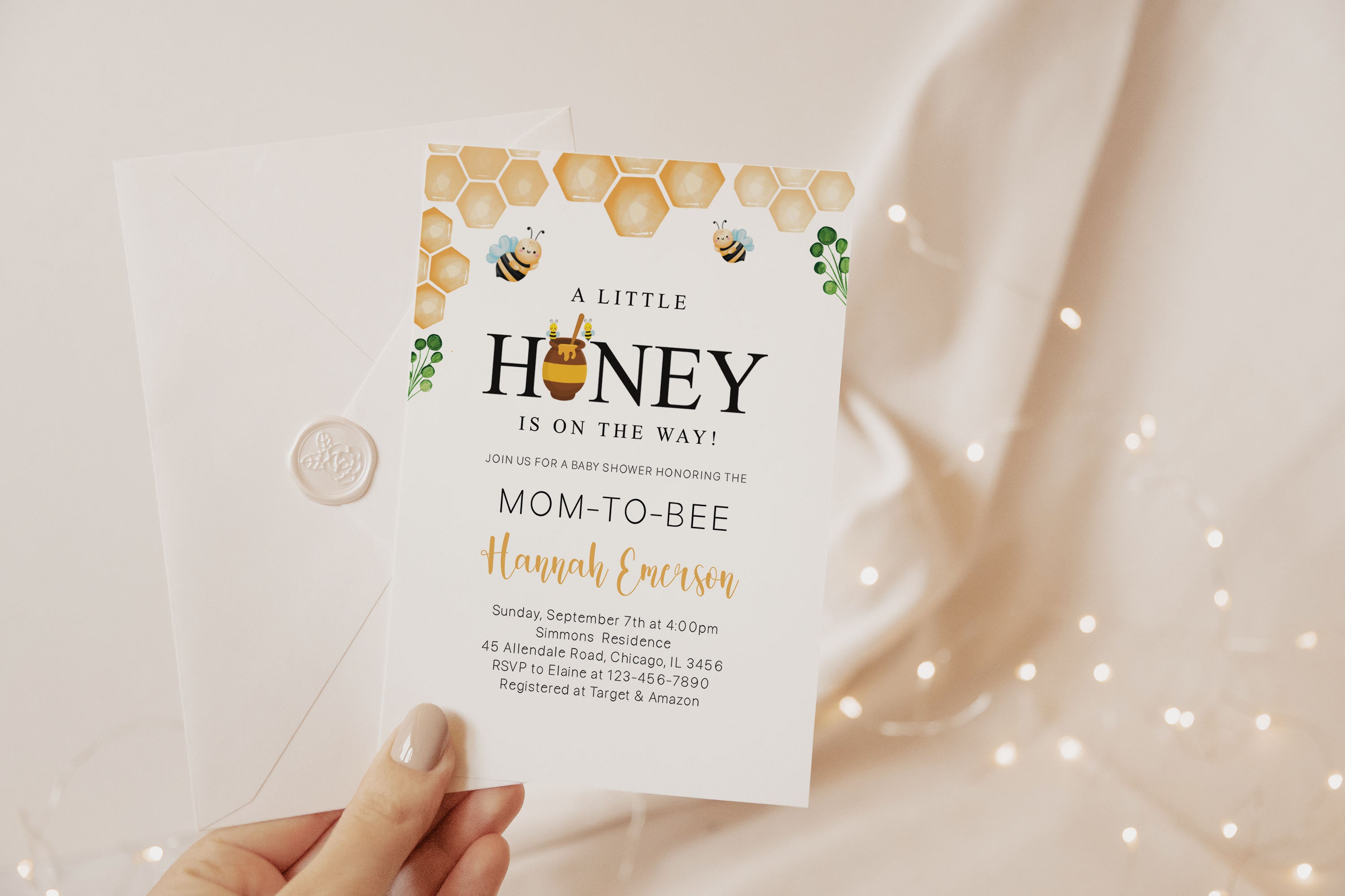 Editable Bees Themed Invitation, Baby Shower, Birthday Party, Gender ...