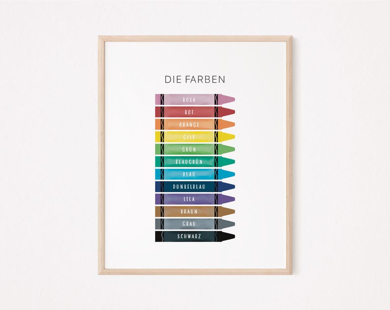 Die Farben, German Educational Colors Art Print, Deutsche Printable ...