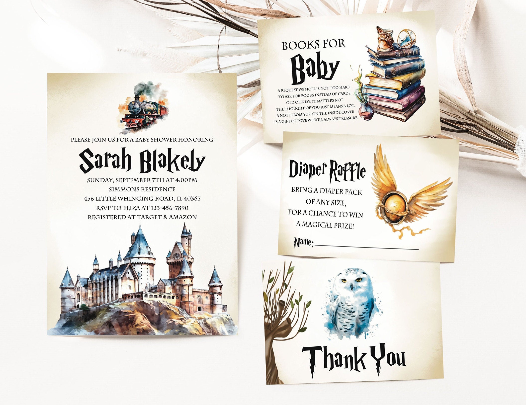 Editable Harry Potter Invitation Bundle, Baby Shower, Birthday, Gender ...