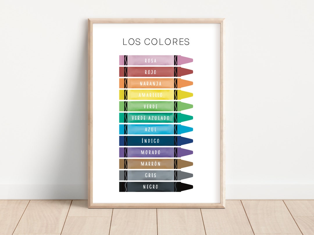 Los Colores, Spanish Educational Colors, Printable Wall Art, Montessori ...