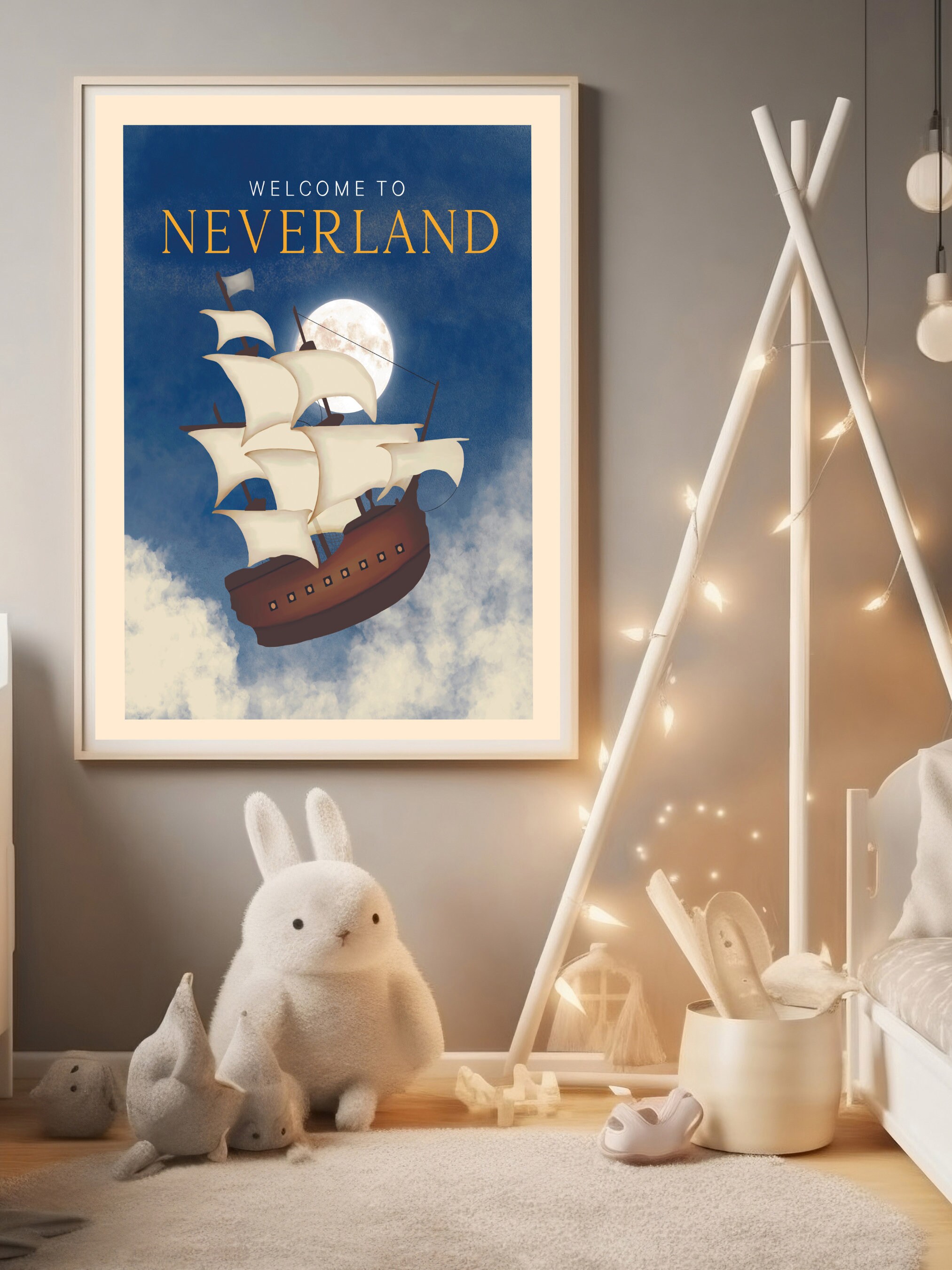 Welcome to Neverland Peter Pan Art Print Printable Download - Etsy