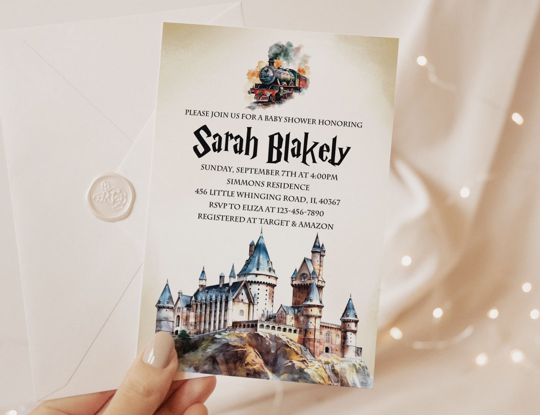 Editable Wizarding Baby Shower Invitation, Gender Neutral Baby Shower ...