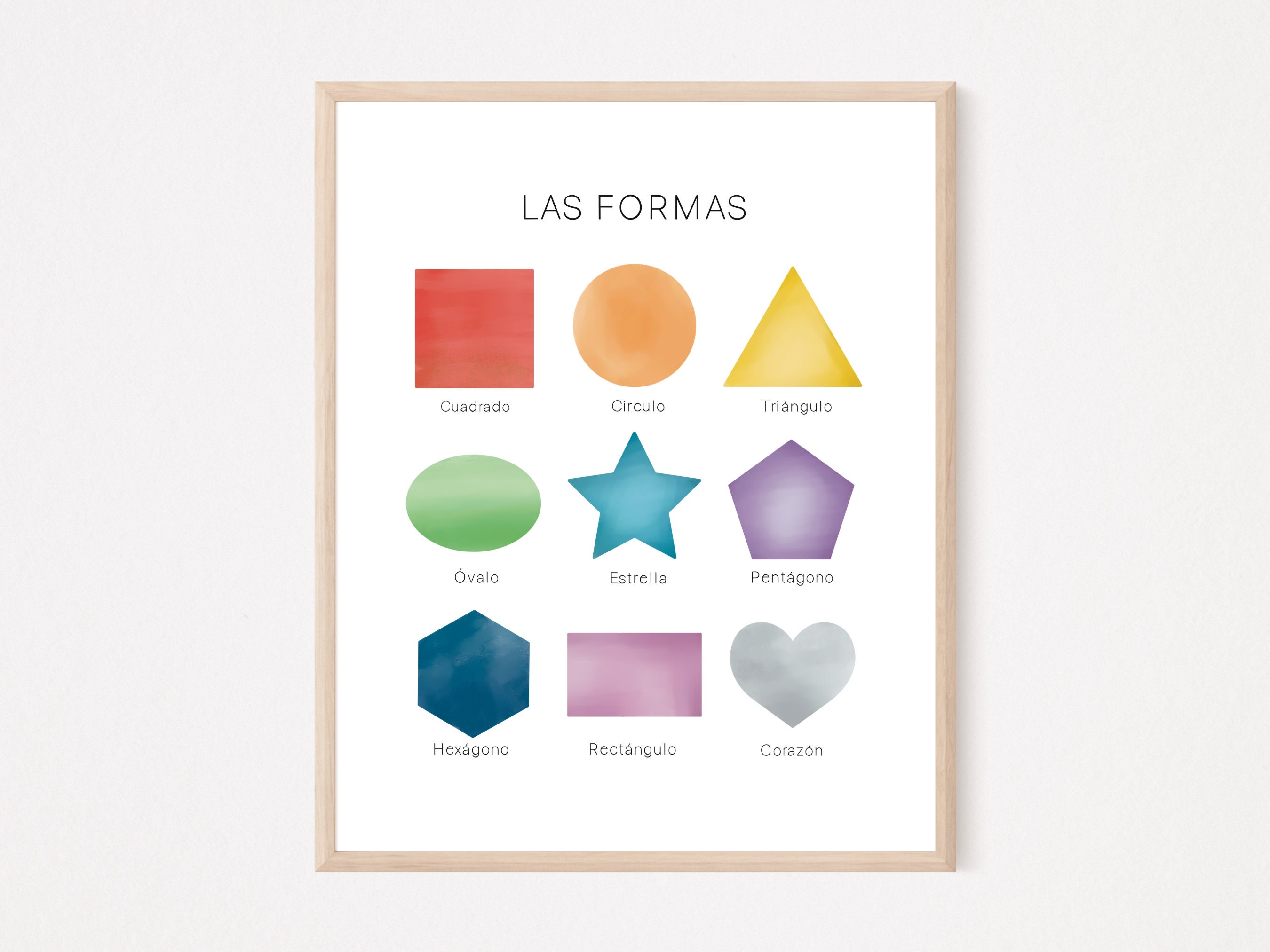 Las Formas, Spanish Educational Shapes, Printable Wall Art, Montessori ...