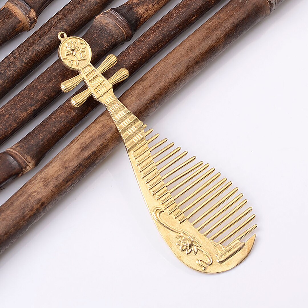 Lute Shape Metal Combhandmade Lute Hair Brushunique Design - Etsy