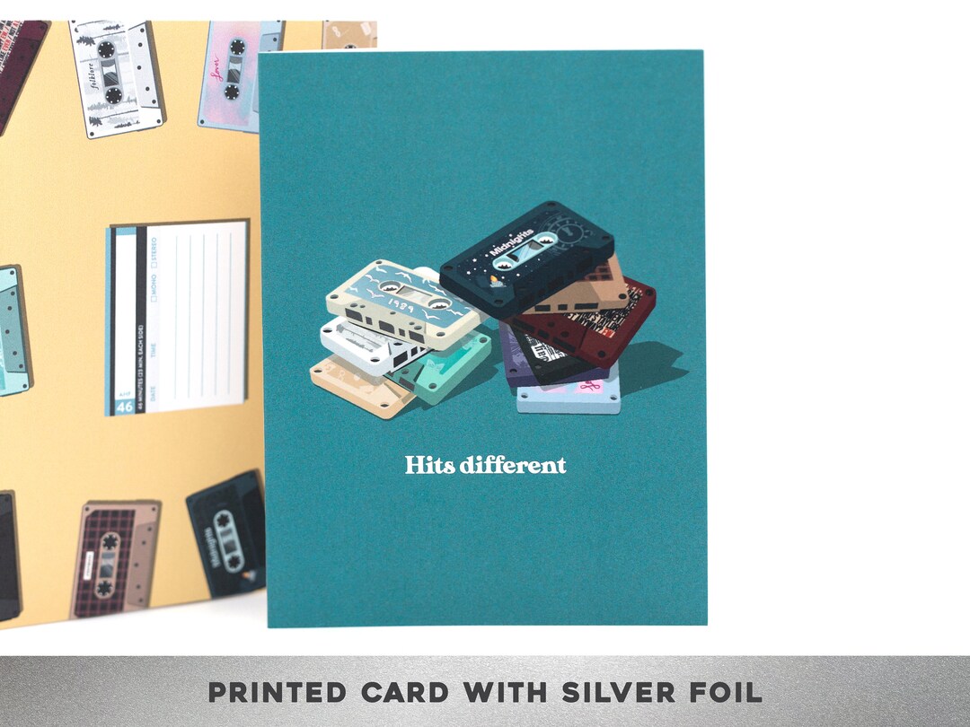 SILVER FOIL Hits Different, 90s Card, Thinking of You Card, Throwback ...