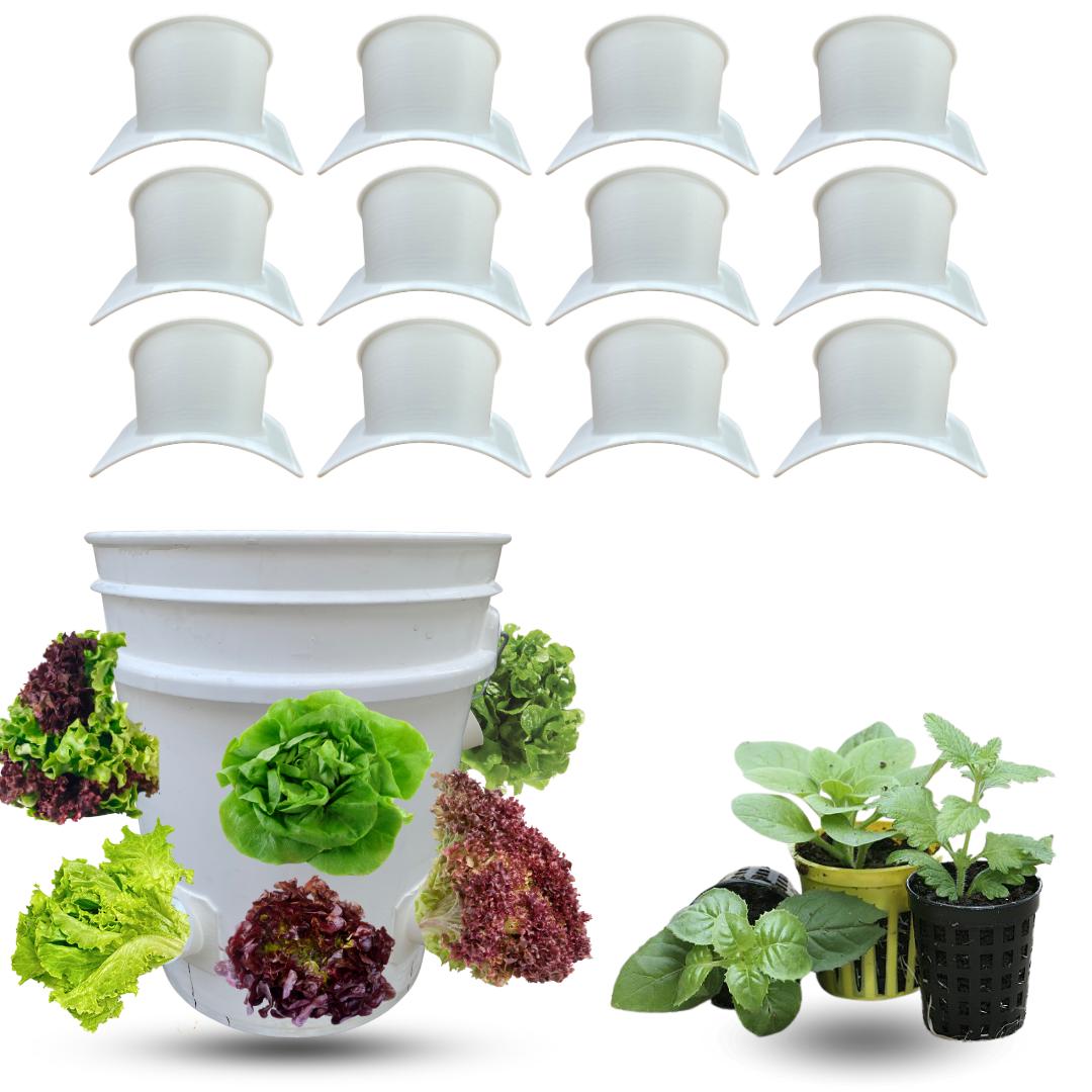 12-pack Net Cup Holders for 5-gallon Buckets | Hydroponic & Vertical ...