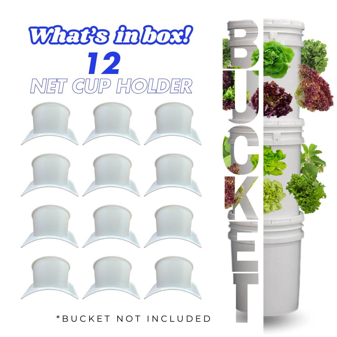 12-pack Net Cup Holders for 5-gallon Buckets | Hydroponic & Vertical ...