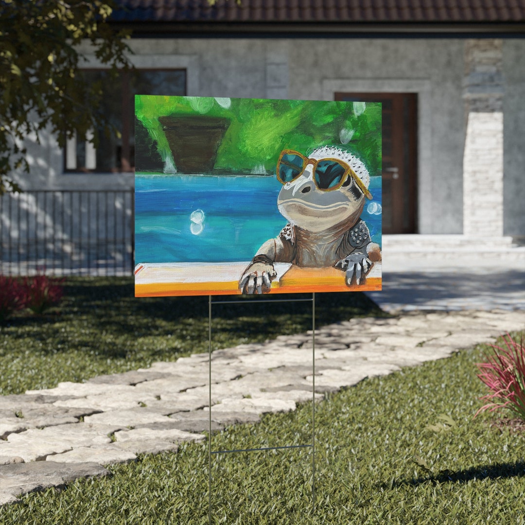 Lizard Yard Sign Yard Art Lizard Cute Reptile Yard Sign Cute Lizard ...