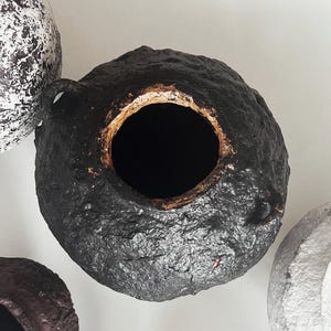 Paper Mache Vase, Handmade Paper Vessel, Minimal Modern Vase, Recycled ...