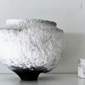 Paper Mache Vase, Handmade Paper Vessel, Minimal Modern Vase, Recycled ...
