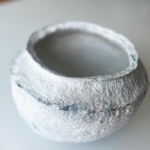 Paper Mache Vase, Handmade Paper Vessel, Minimal Modern Vase, Recycled ...