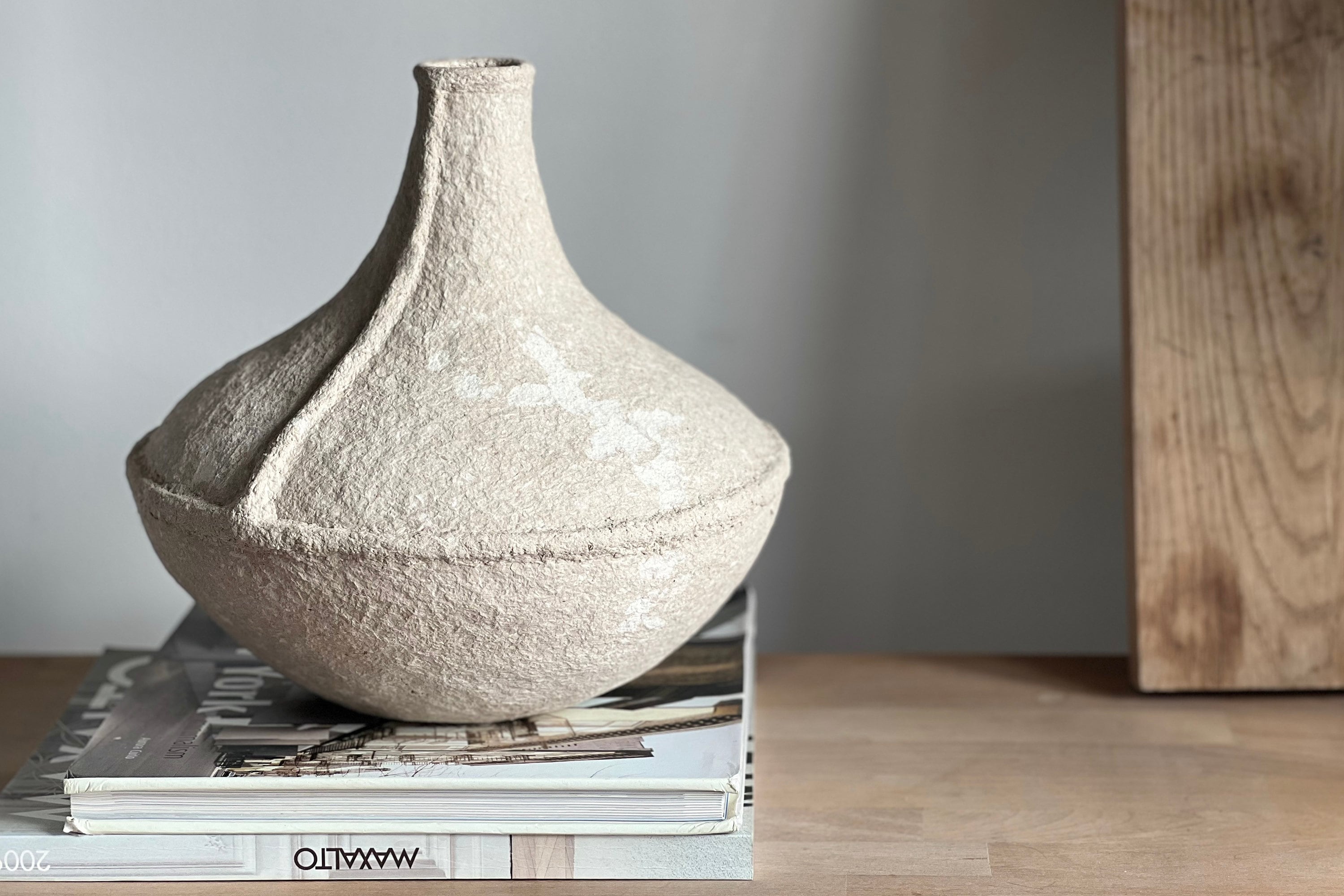 Paper Mache Bottle Vase, Minimalist Vase, Handmade Modern Paper Bottle ...