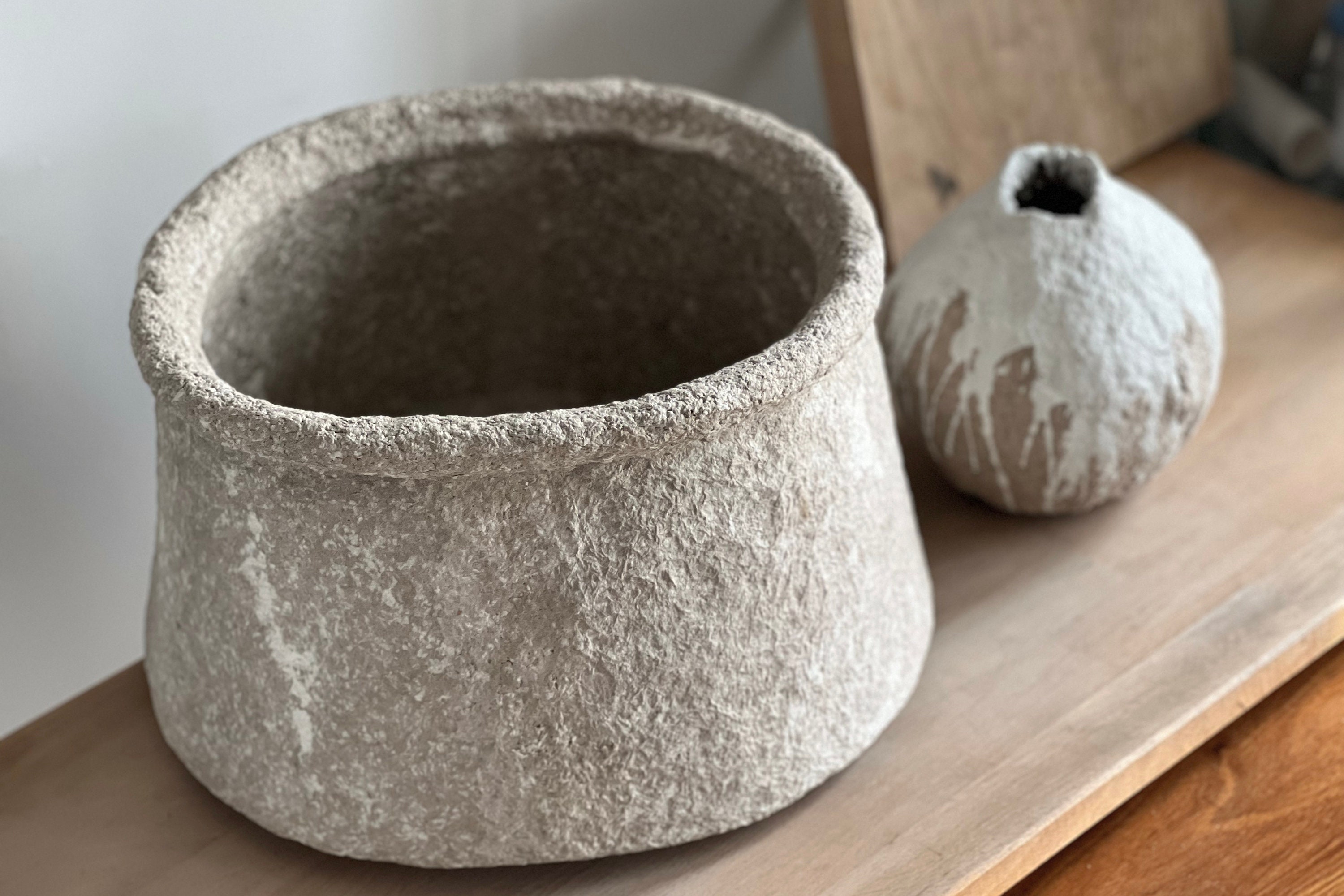 Paper Mache Vase Minimalist Vase Handmade Paper Vessel - Etsy