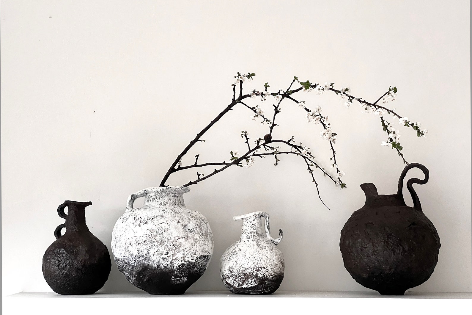 Paper Mache Vase, Handmade Paper Vessel, Minimal Modern Vase, Recycled ...