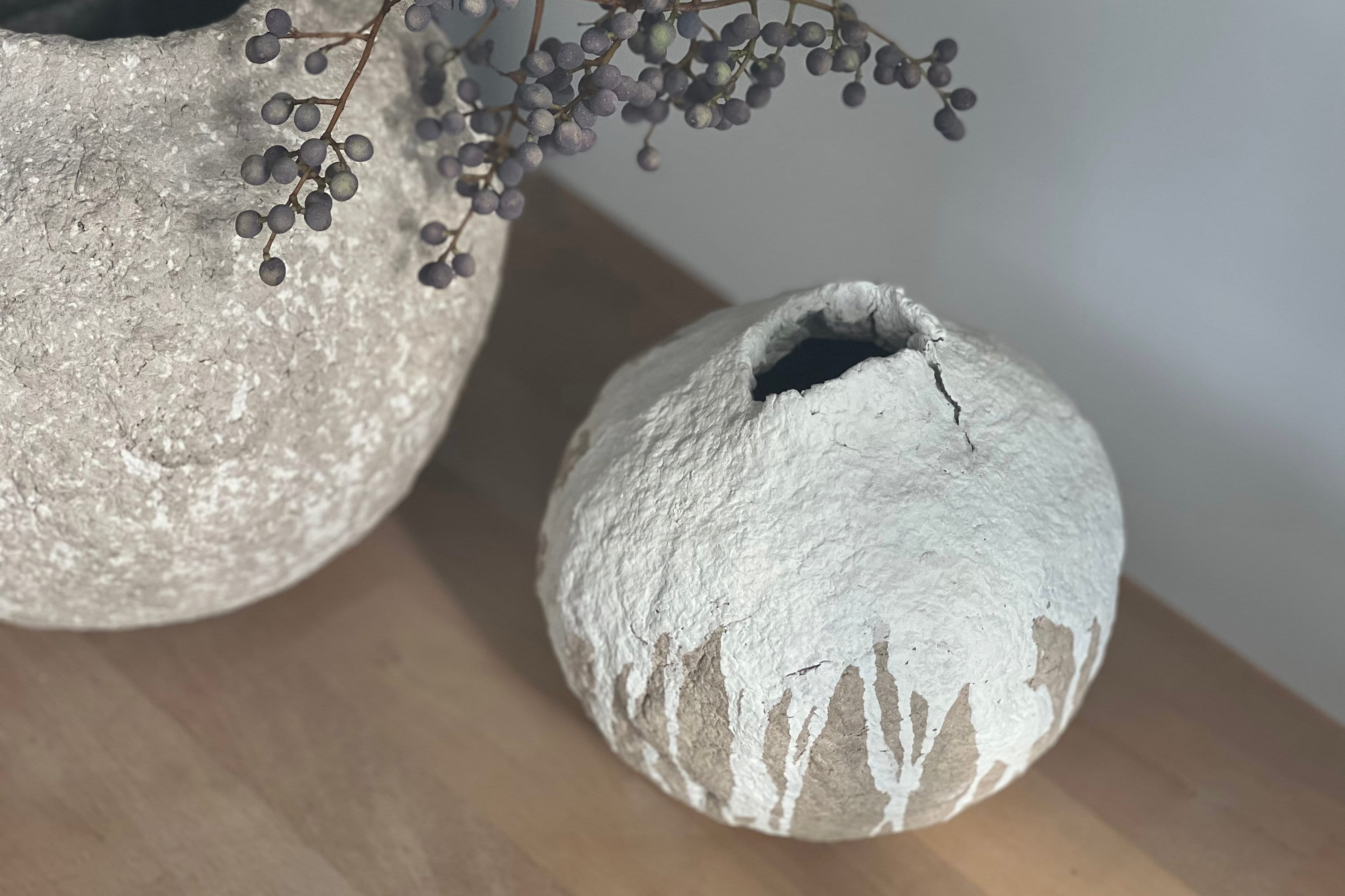 Handmade Paper Mache Vase: Minimalist White Accent Vessel - Etsy