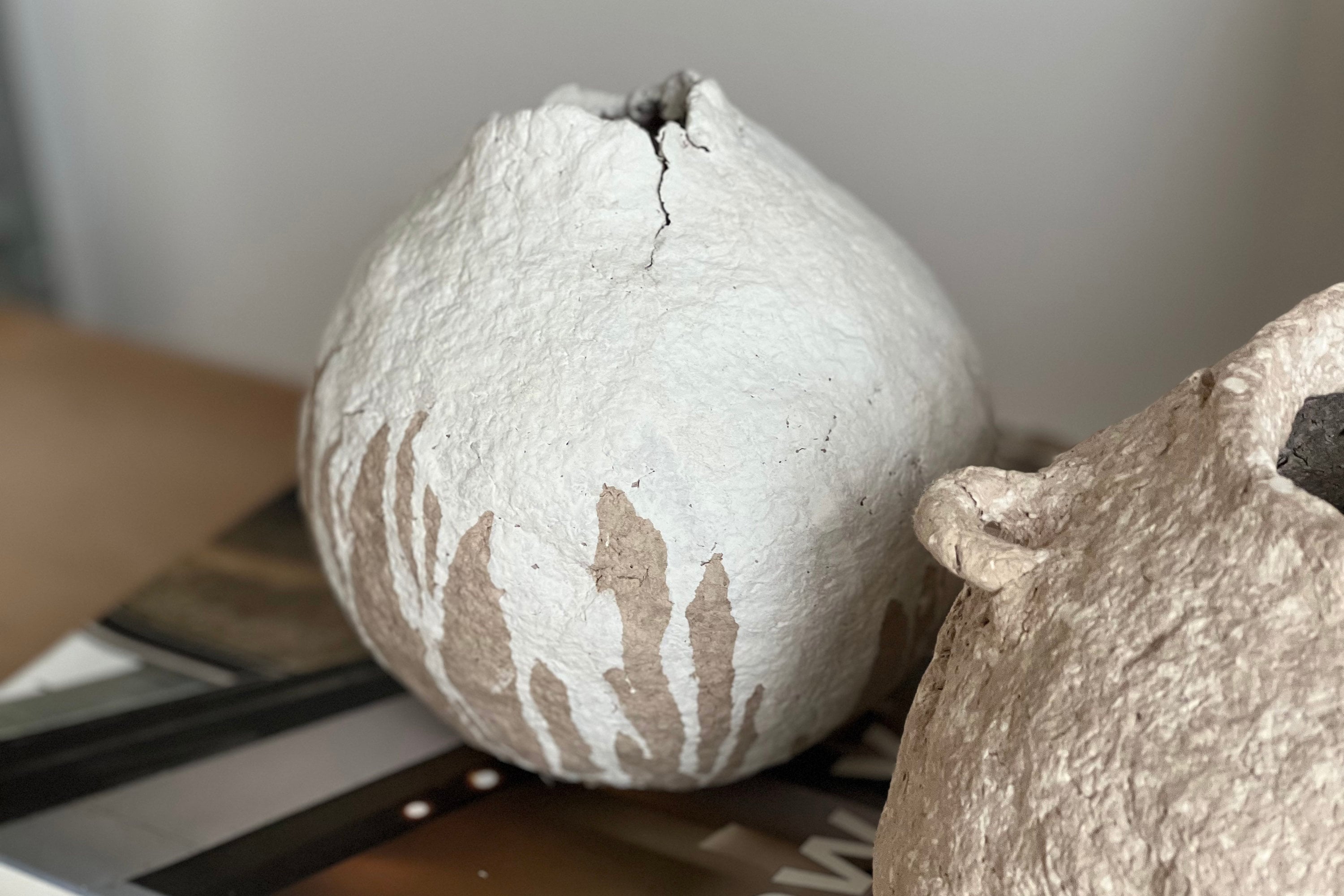 Handmade Paper Mache Vase: Minimalist White Accent Vessel - Etsy
