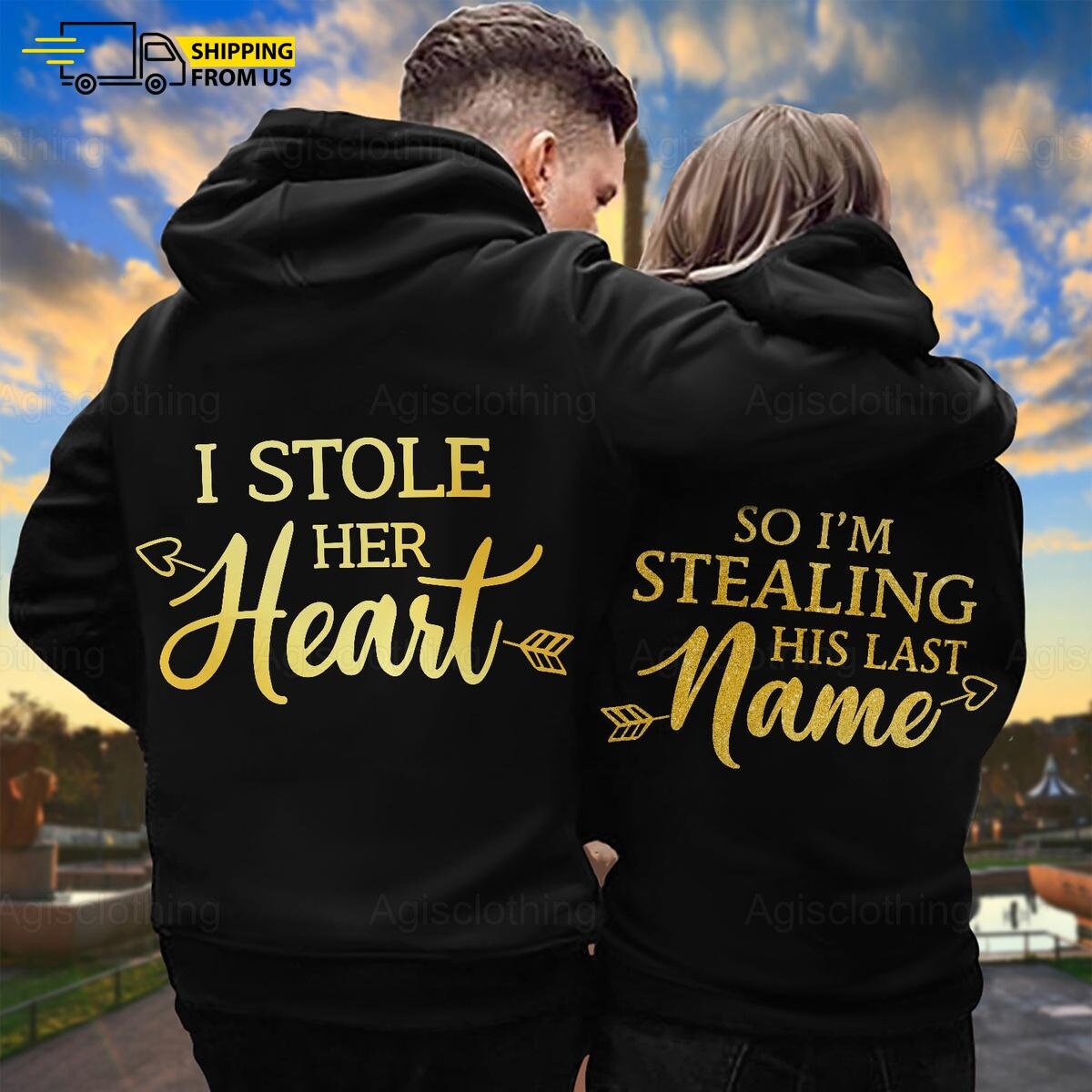 Couple Hoodie I Stole Her Heart I Stole His Last Name Couple - Etsy