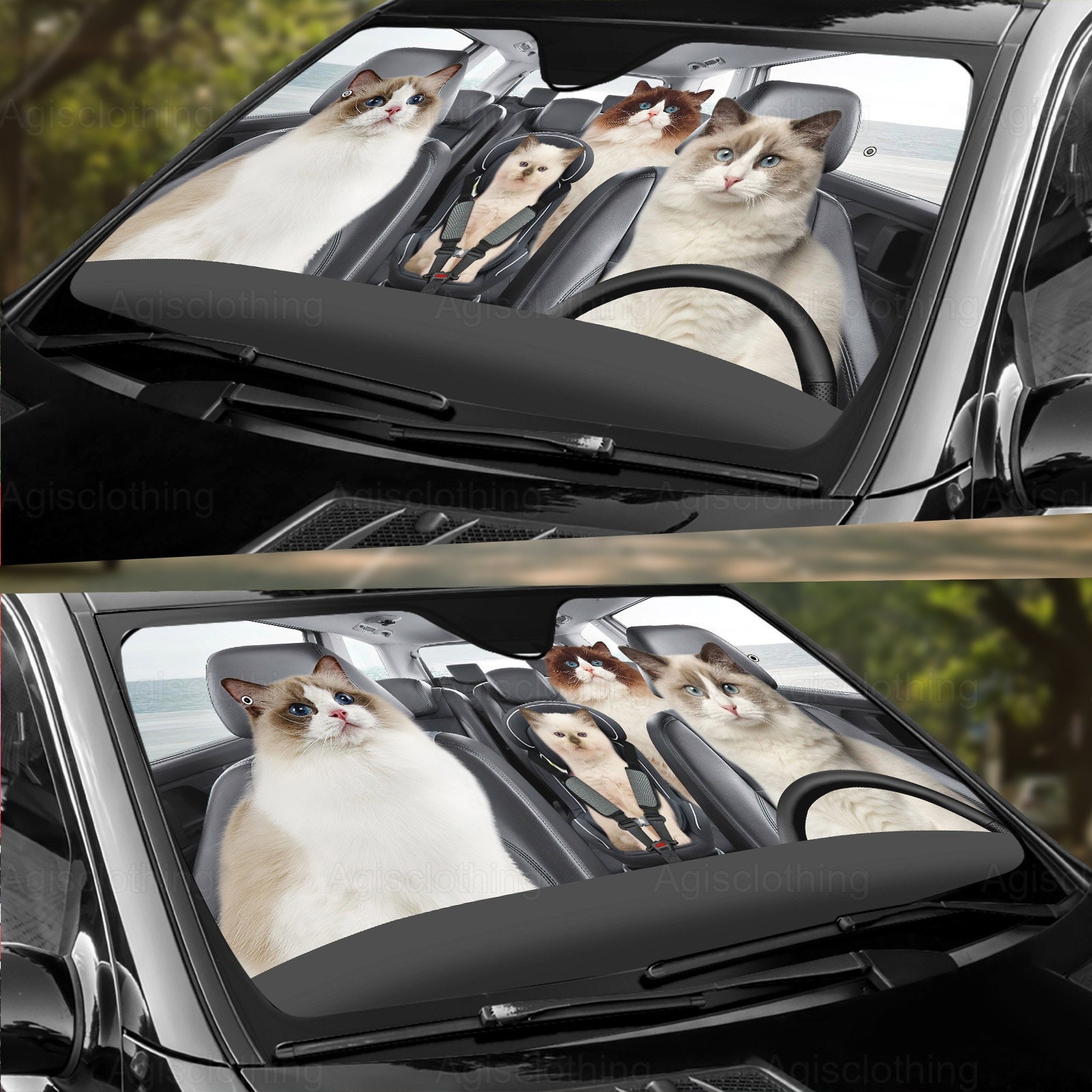 Ragdoll Cat Car Sunshade, Cat Car Auto Sun Shade sold by Андрей ...