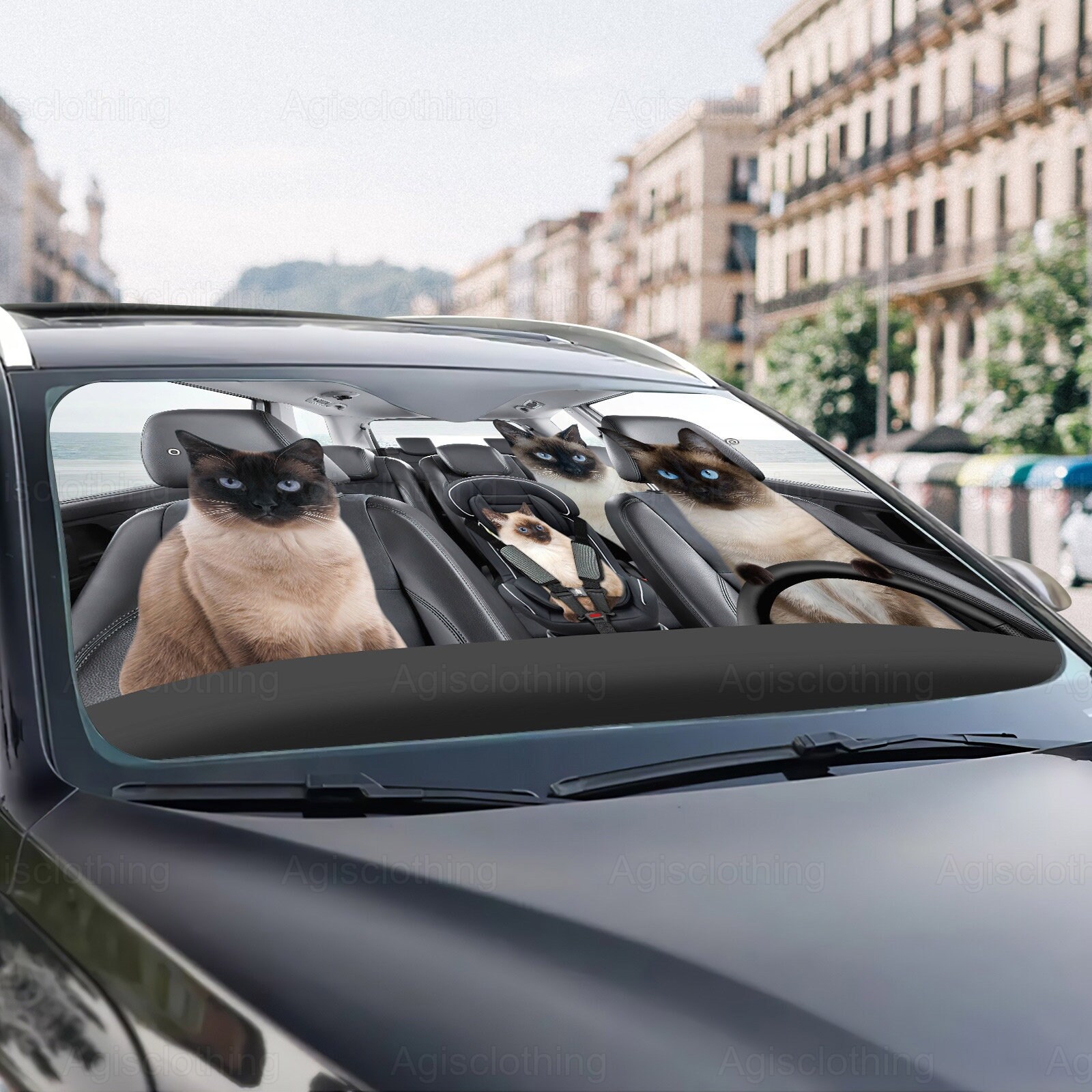 Bali Cat Car Sunshade, Cat Decoration, Cat Windshield Sunscreen sold by ...