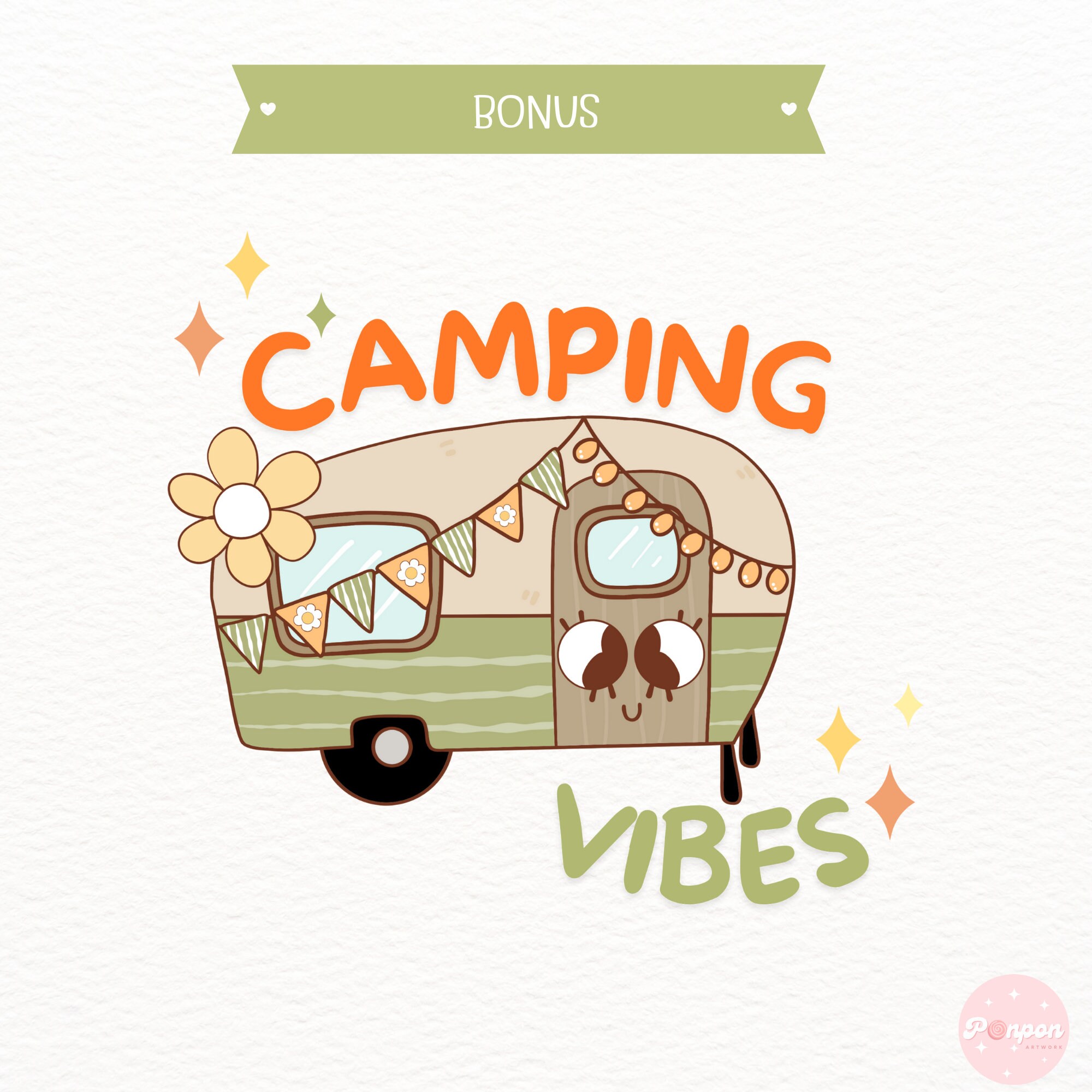 Groovy Camping Clipart Camping Clipart Retro Vintage Summer Png Flower ...