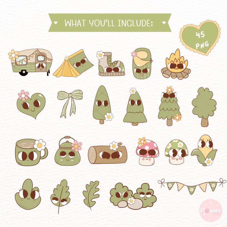Groovy Camping Clipart Camping Clipart Retro Vintage Summer Png Flower ...
