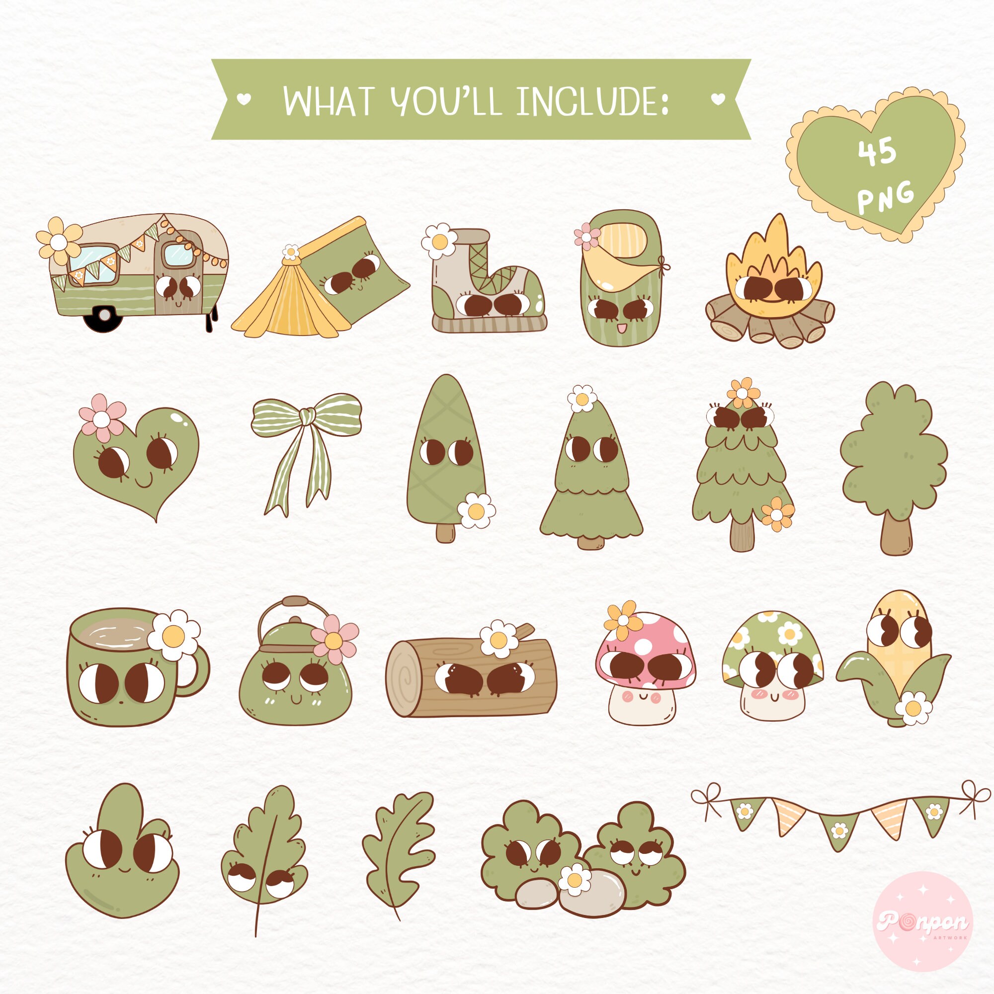 Groovy Camping Clipart Camping Clipart Retro Vintage Summer Png Flower ...