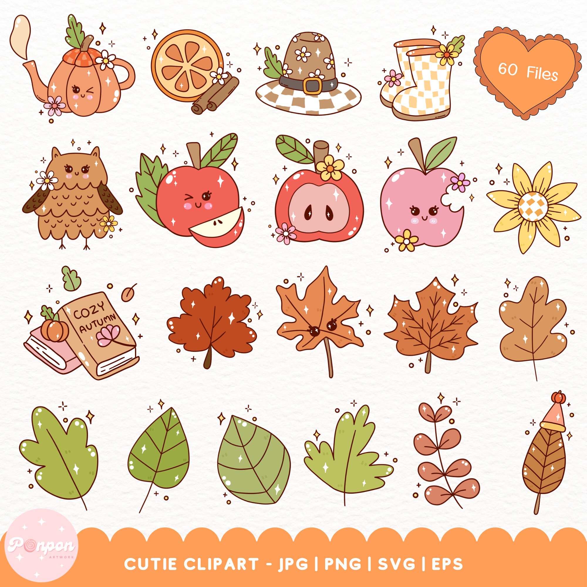 Thanksgiving Png Groovy Autumn Clipart Retro Fall Png Hippie Flower Png ...