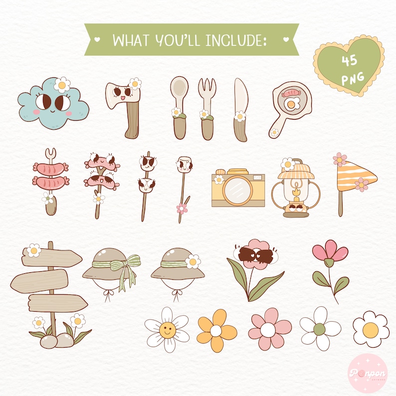 Groovy Camping Clipart Camping Clipart Retro Vintage Summer Png Flower ...