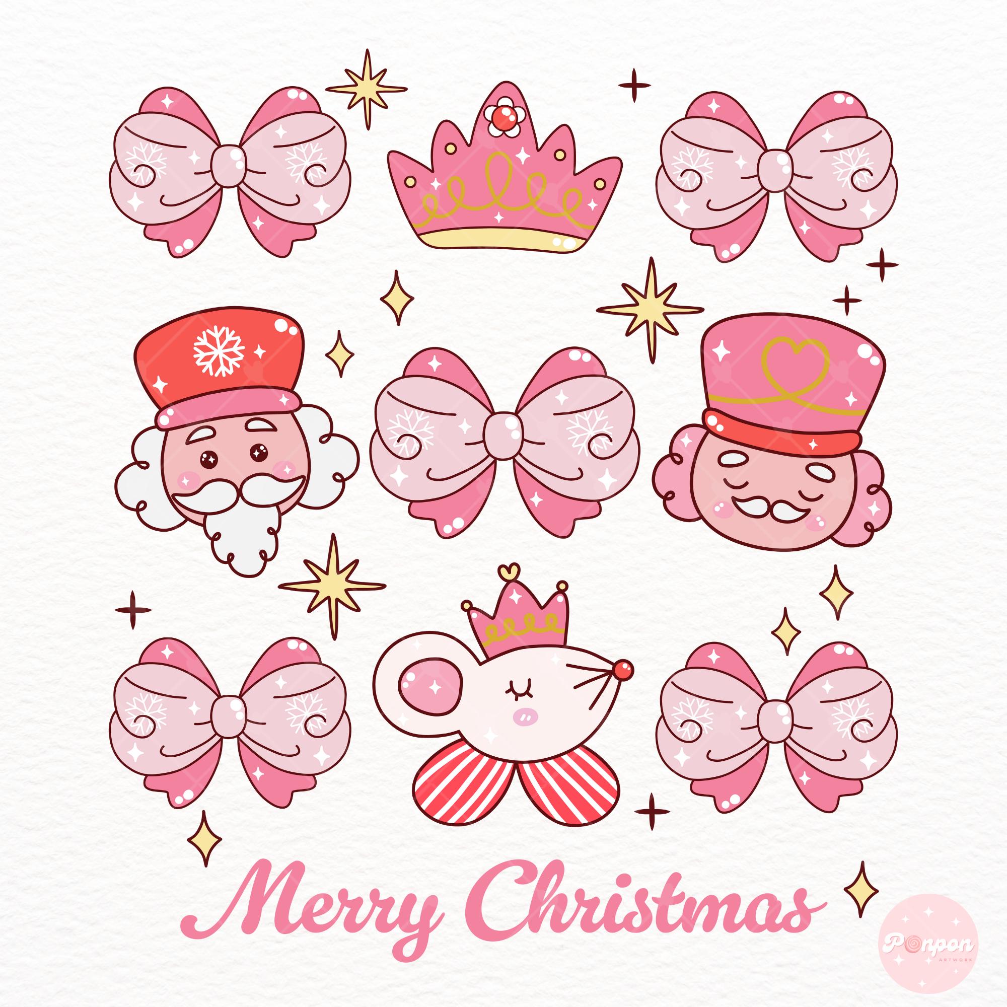 Pink Christmas Nutcrackers PNG | Pink Christmas Coquette Bow ...