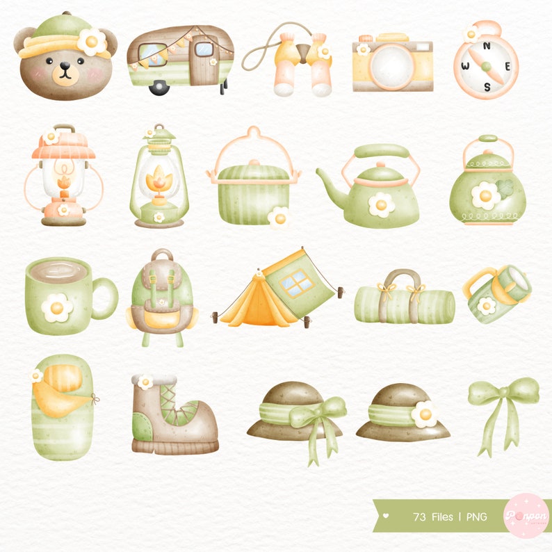 Bearly Camping, Camping Clipart, Camping PNG, Bears Clipart, Teddy Bear ...