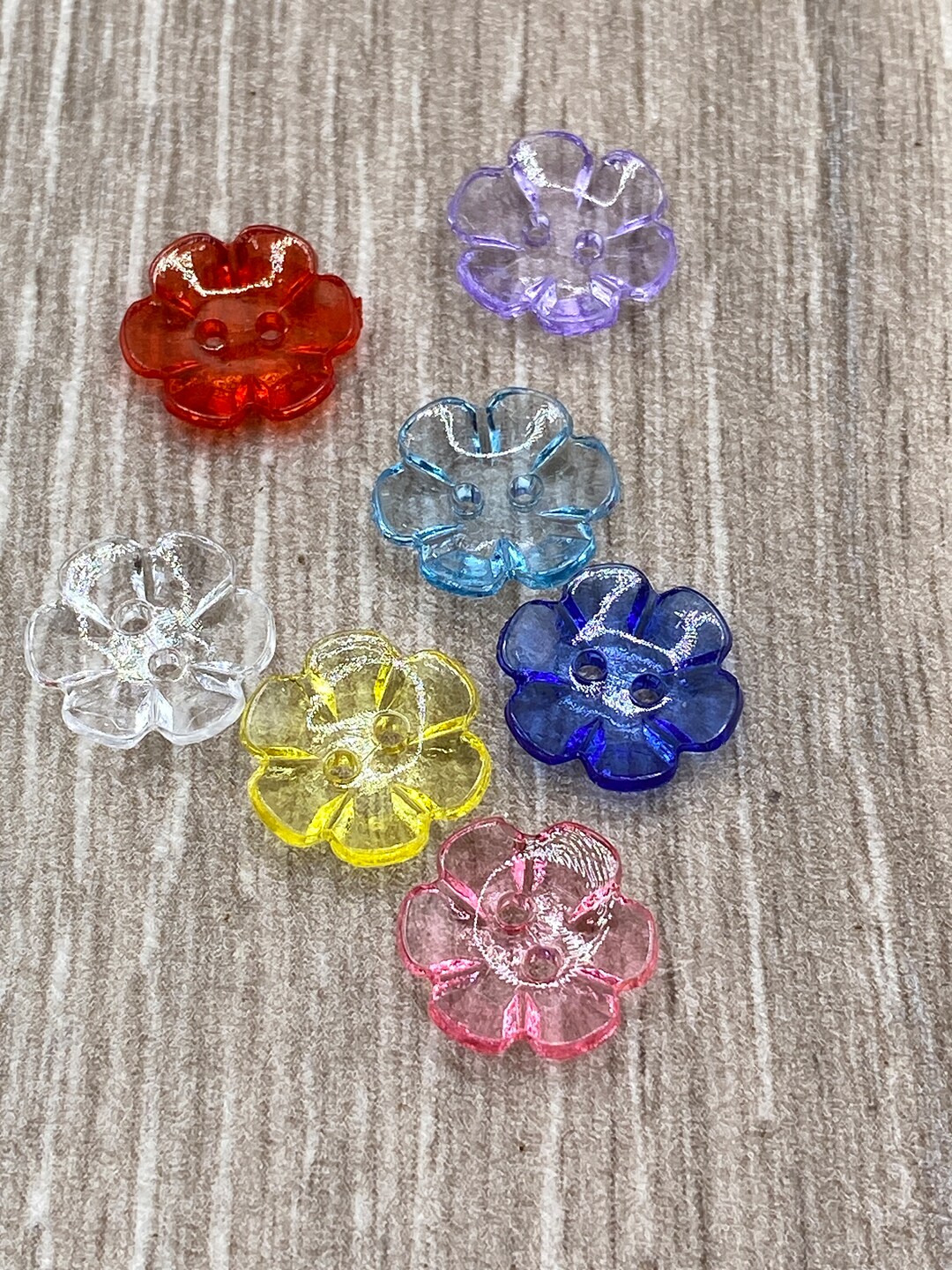 13mm Clear Flower Buttons: Baby Cardigan Knitting, 7 Colors - Etsy UK