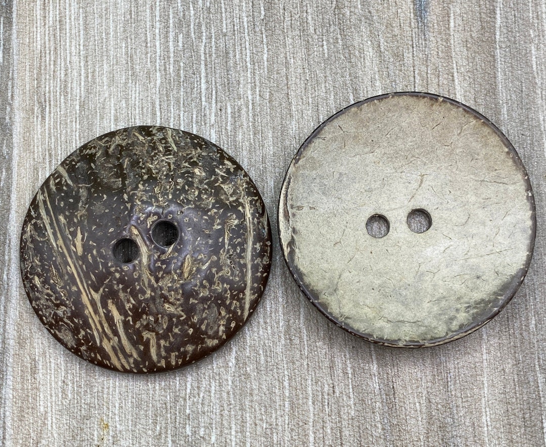 Extra Large 62mm Coconut Shell Buttons 2 Hole Crafts Scrapbooking Brown ...