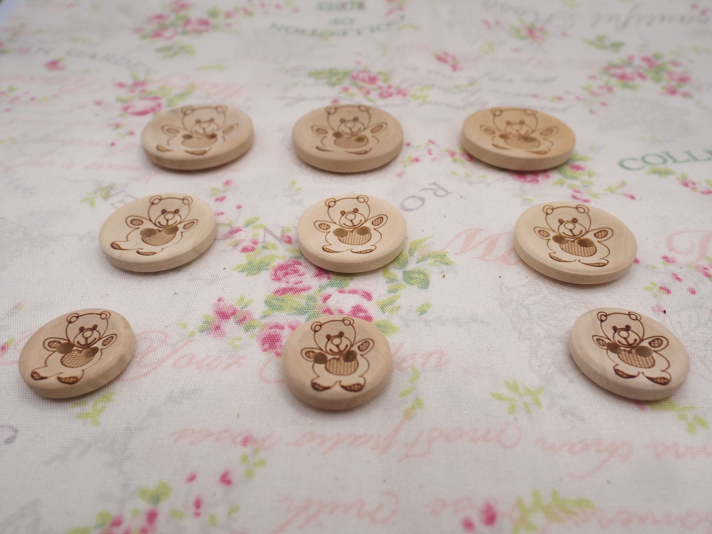 Childrens Buttons Tshirt 15/20/25mm Light Wood Baby Baby Buttons New ...